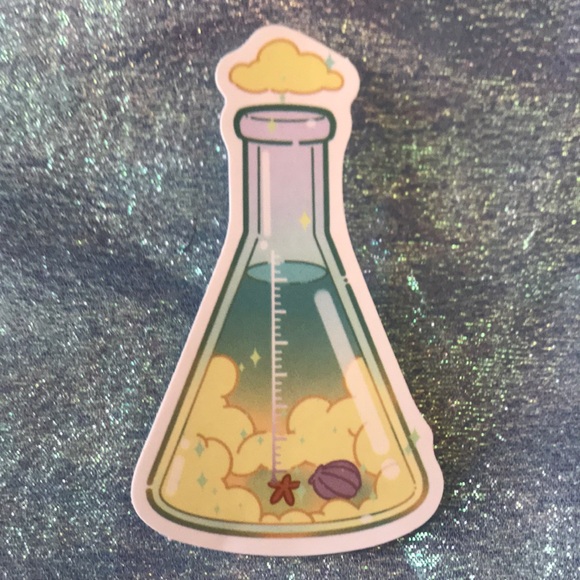 Office | 110 Cloudy Beach In A Beaker Sticker | Poshmark